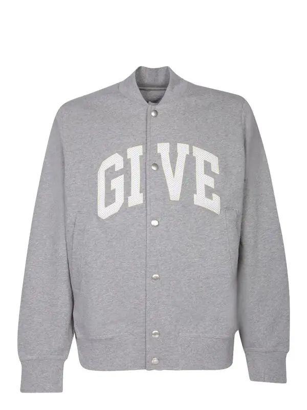 Givenchy Mixed Fabric Bomber Sweatshirt - Grey