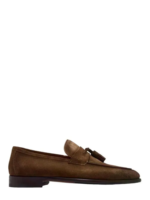 Magnanni Tassel Suede Loafers - Brown