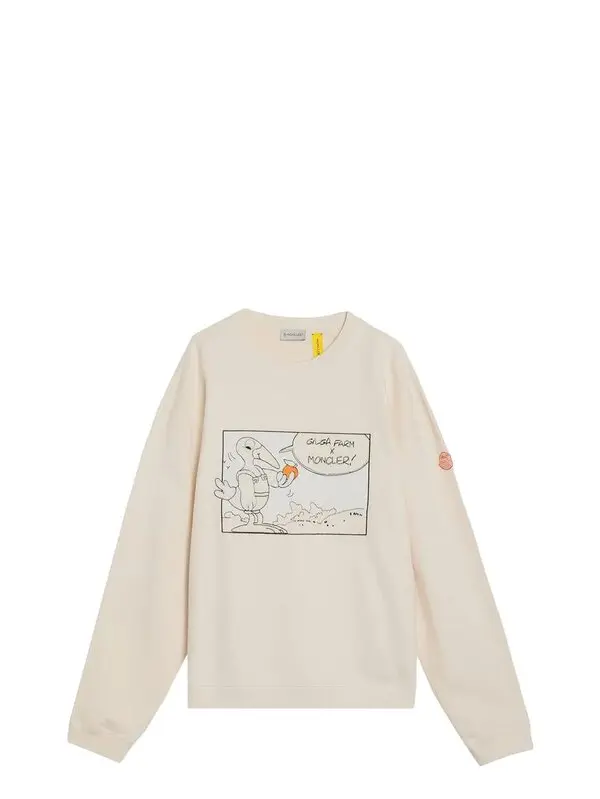 Moncler Crew Neck Graphic Sweatshirt - White