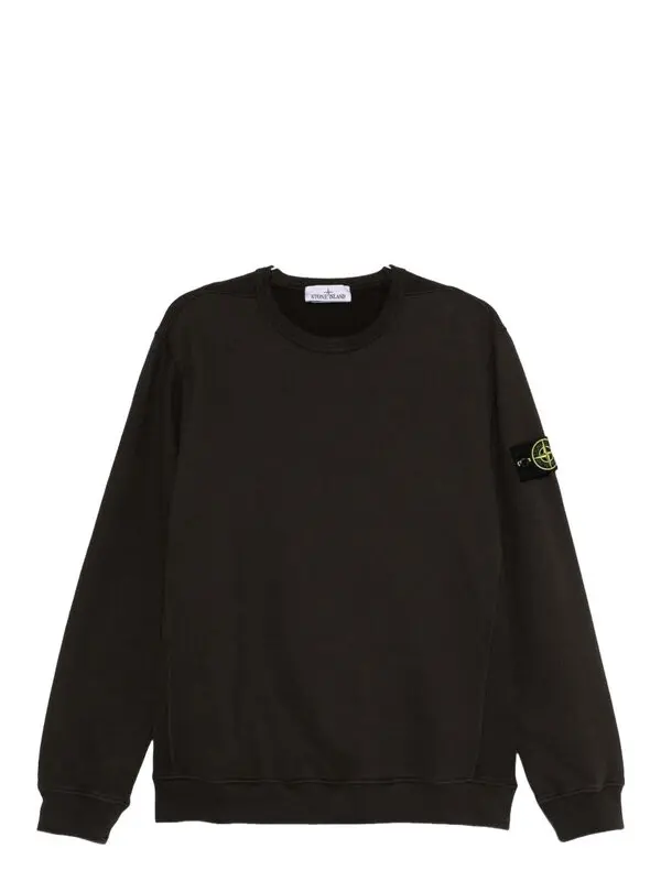 Stone Island Crew Neck Sweatshirt With Logo Patch - Grey
