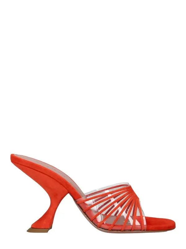 Amina Muaddi 90 Suede Mookie Heeled Mules - Orange