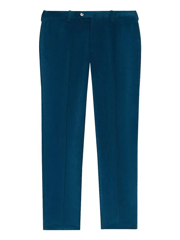 Cesare Attolini Slim Corduroy Flat-front Pants - Teal