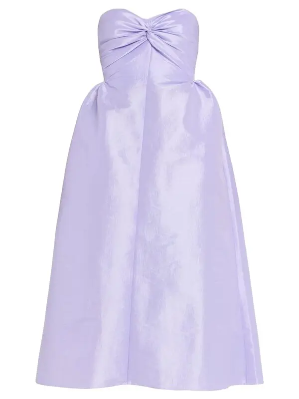 KIKA VARGAS Rose Strapless Taffeta Dress - Lilac