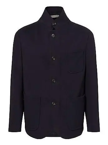 Corneliani Patch-pocket Wool Jacket - Dark Blue