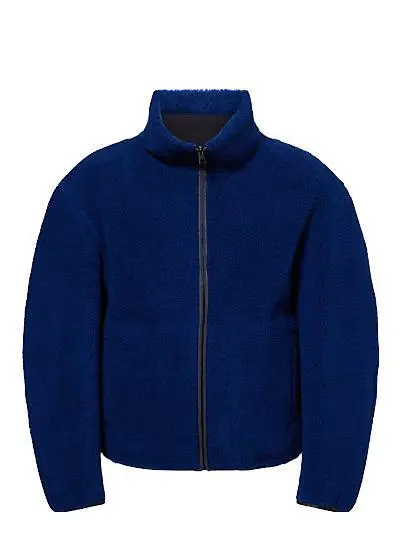 Givenchy Fleece High-neck Stretch-wool Blend Jacket - Bright Blue
