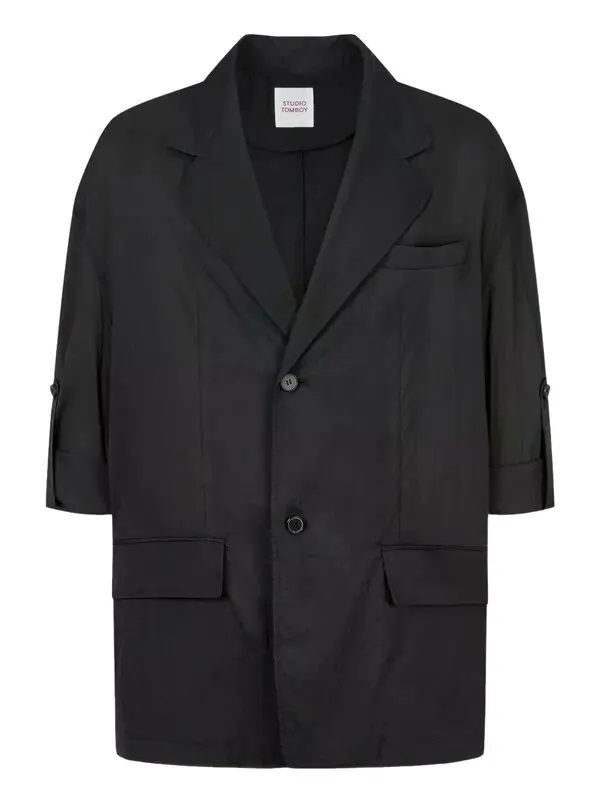 STUDIO TOMBOY Buttoned Half-sleeve Jacket - Grey