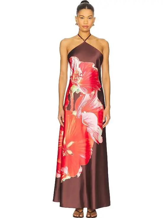 Steve Madden Flora Floral Dress - Burnt Umber