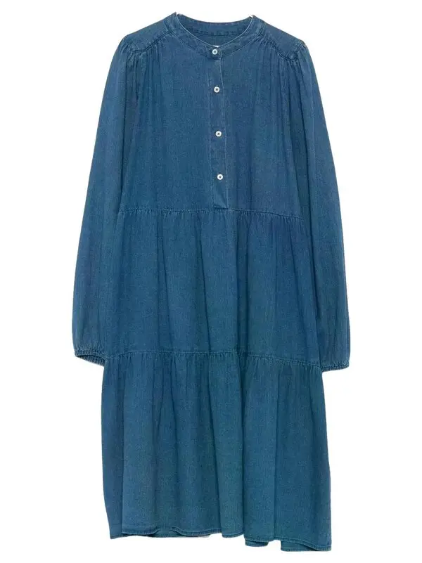 Marc O'polo Tiered Button-front Dress - Blue