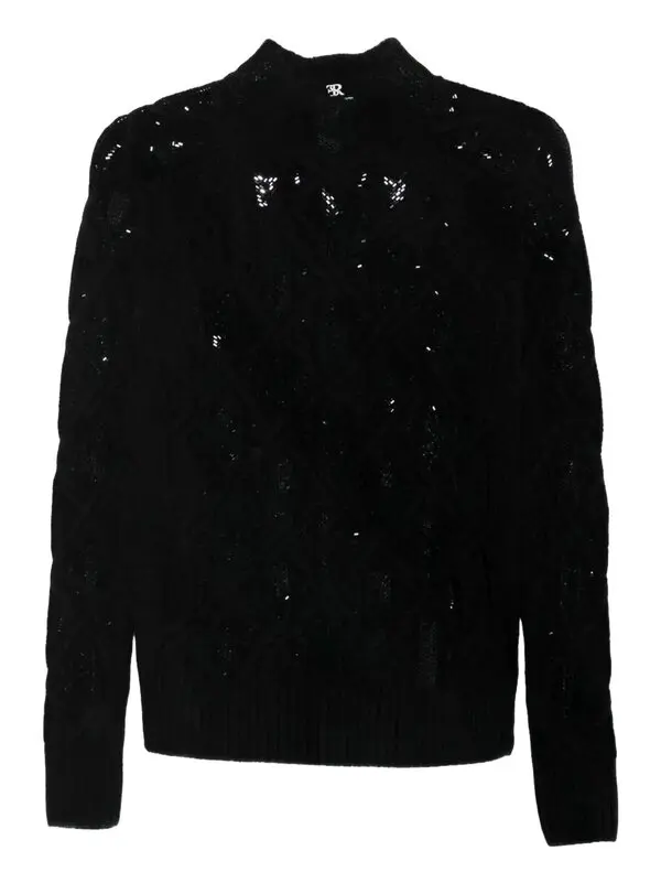 Ermanno Scervino Sequin-embellished Cable-knit Jumper - Black