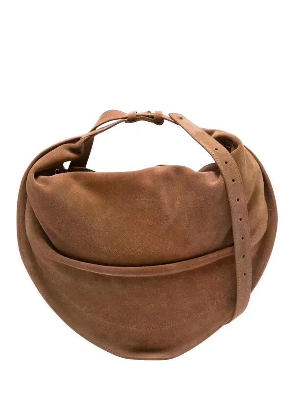 FEDERICO CINA Tortellino Suede Shoulder Bag - Brown
