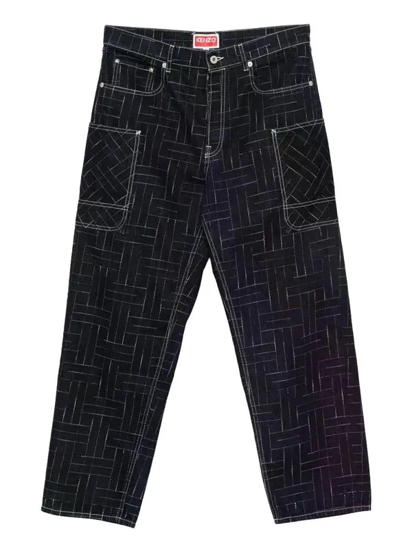 Kenzo Geometric-pattern Jeans - Blue