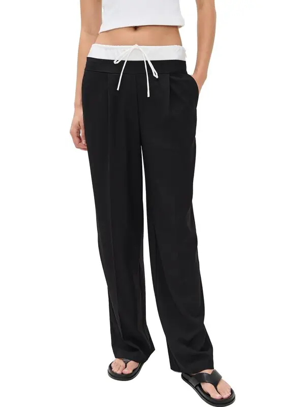 Lioness Frankie Pleated Pants - Onyx