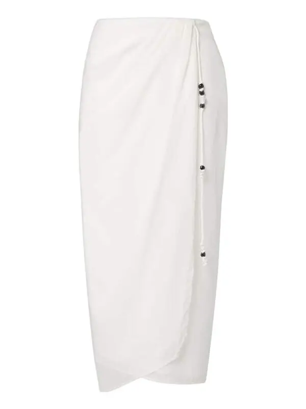 Sir The Label Azura Cotton Wrap Skirt - White