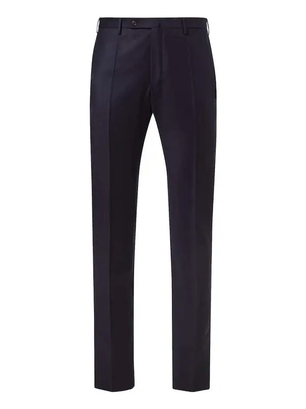 SLOWEAR Virgin Wool Flannel Slim Pants - Blue