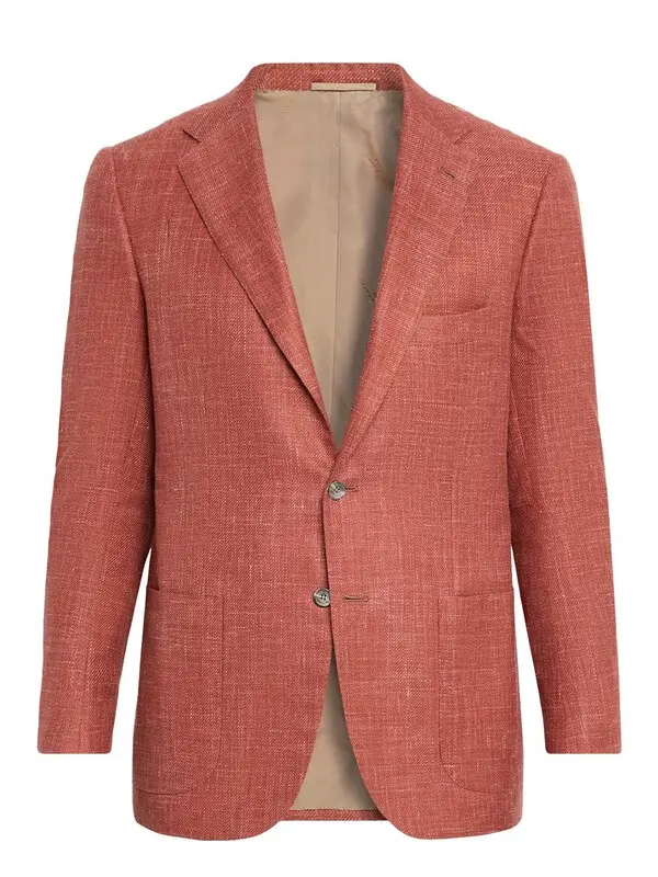 Kiton Tweed Single-breasted Sport Coat - Red