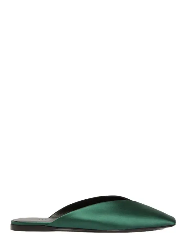Max Mara Viscose And Silk Satin Mules - Emerald