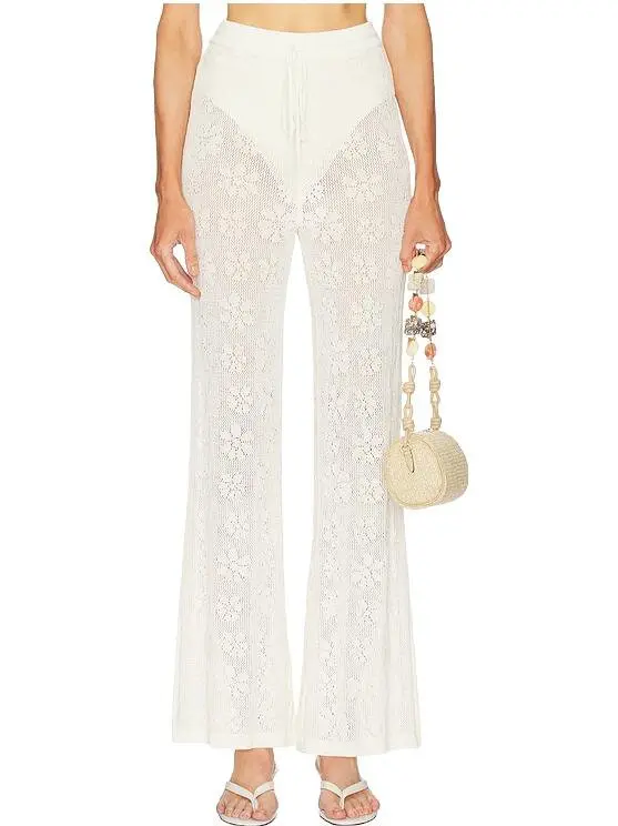 ASTA RESORT Delilah Crochet Pant - Salt