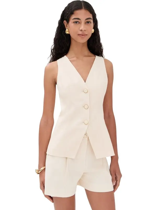 Veronica Beard Avalina Vest - Ecru