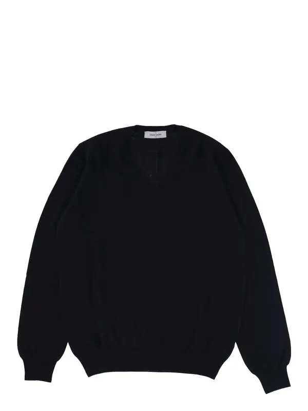 GRAN SASSO Ribbed V-neck Cotton Sweater - Multicolor