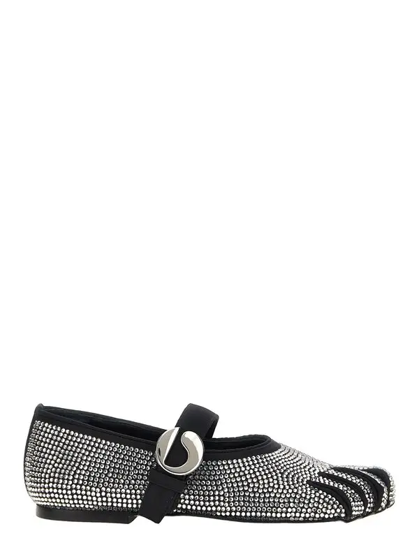 Coperni Five-toe Rhinestone Ballet Flats - Black