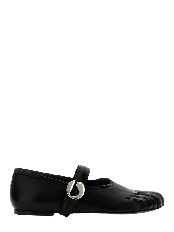 Coperni Five-toe Leather Ballet Flats - Black