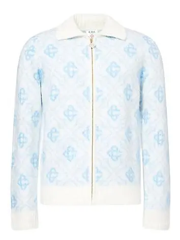 Casablanca Polo-collar Knit Cardigan - Monogram