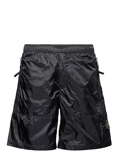 Stone Island Logo-patch Shell Shorts - Lead Grey