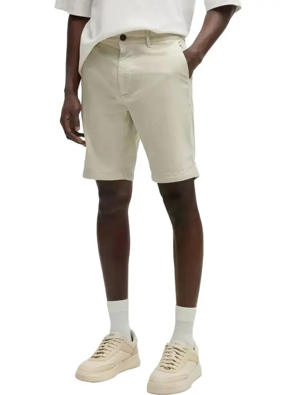 Hugo Boss Flat-front Shorts - Neutrals