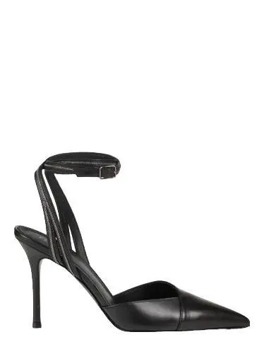 Peserico Leather Pumps With Ankle Strap - Black