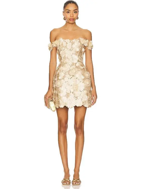 Bronx And Banco Jasmine Maraya Metallic Mini Dress - Gold