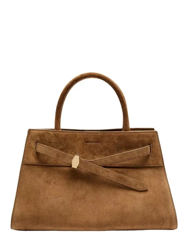 Veronica Beard Dash Suede Top Handle Bag - Mid Brown