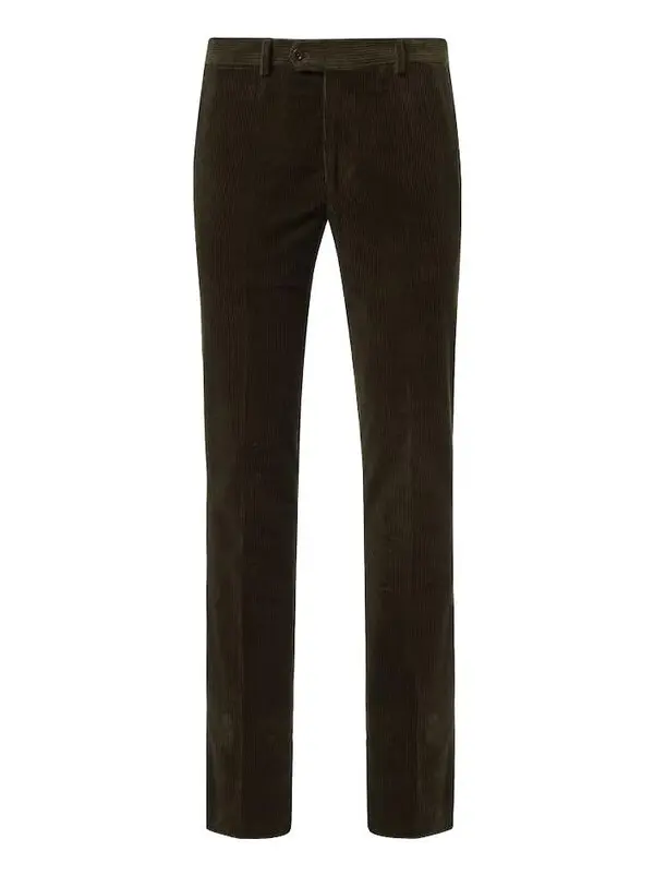 Rubinacci Cotton Corduroy Straight Pants - Green