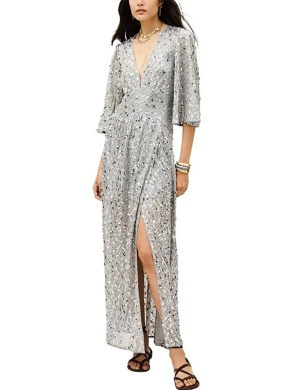 Ba&sh Conny Sequinned Dress - Silver