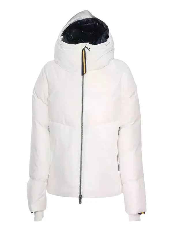 K-WAY Hooded Quilted Coat - White