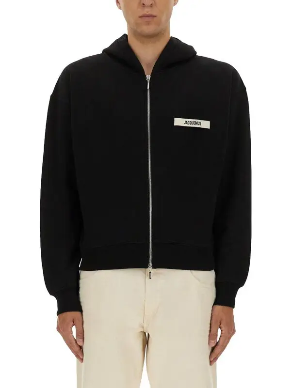 Jacquemus Zip-up Hoodie - Black
