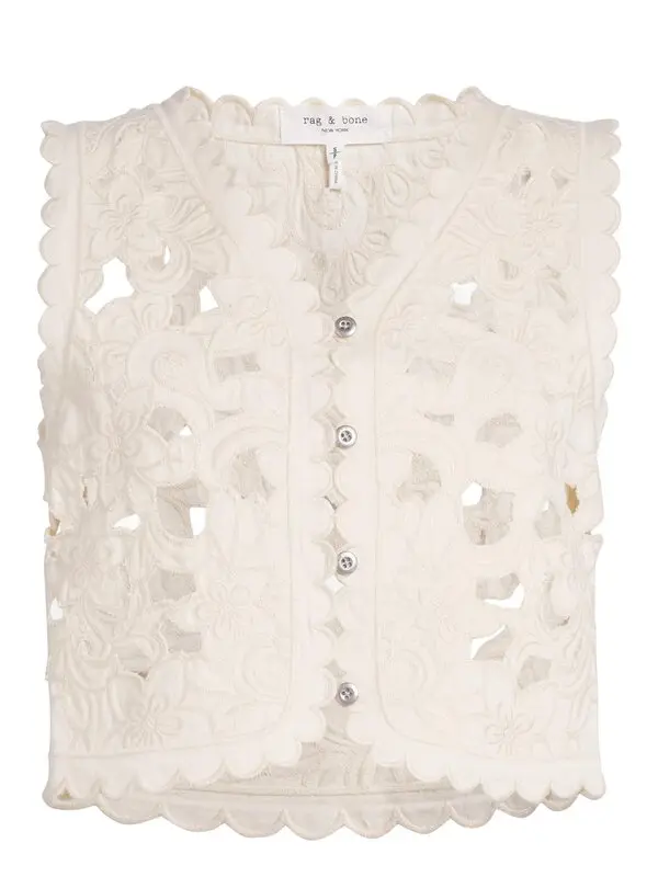 Rag & Bone Coralie Vest - Ivory