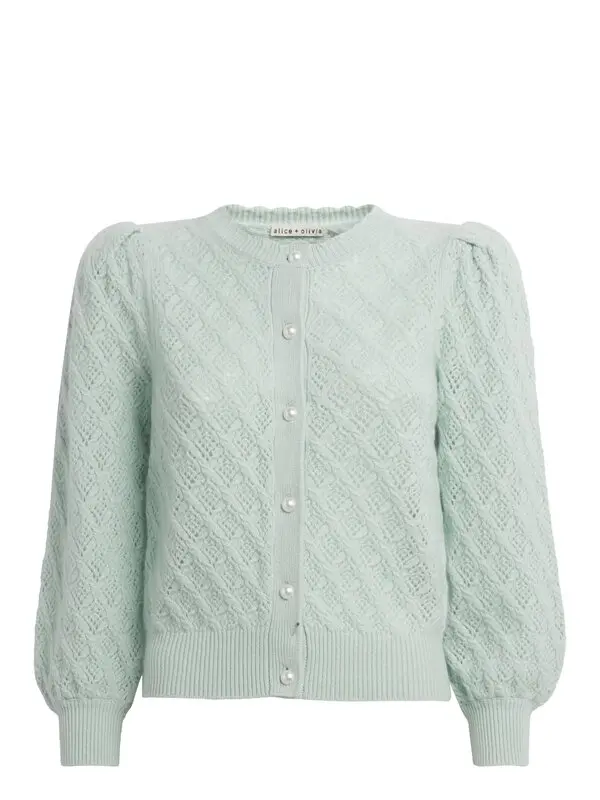 Alice + Olivia Cashmere Doris Cardigan - White