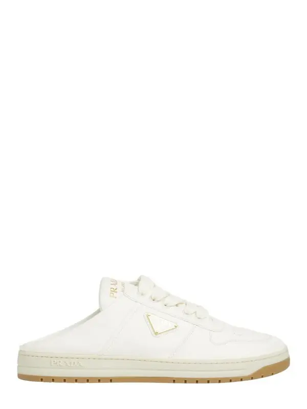 Prada Downtown Nappa Leather Sneaker Mules - Avorio