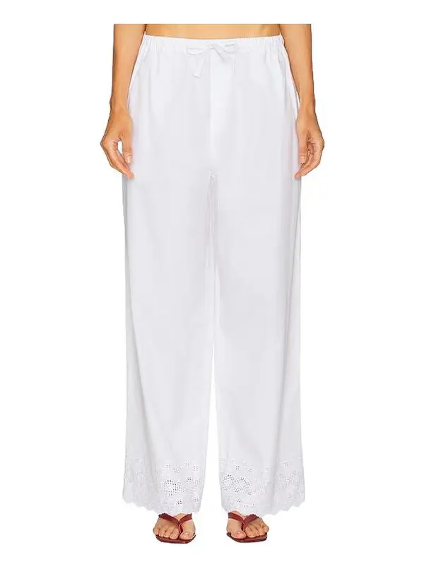 HELSA The Summer Embroidered Pant - White