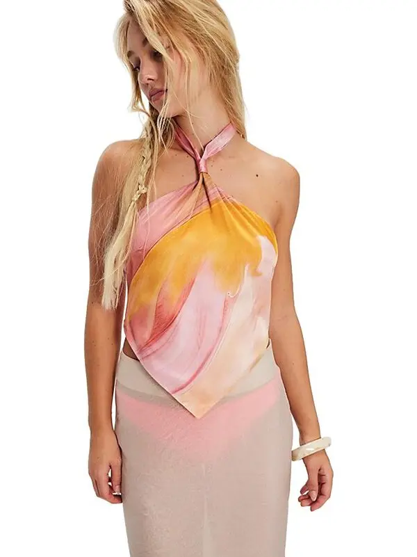 Retrofete Jamie Halter Top - Contour Brushstroke
