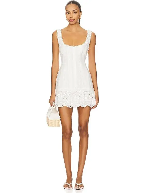GUIZIO Aylin Eyelet Dress - White