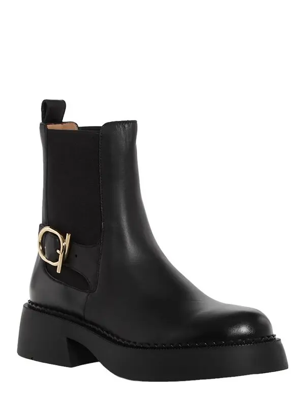 FERRAGAMO Gancini Chelsea Booties - Nero