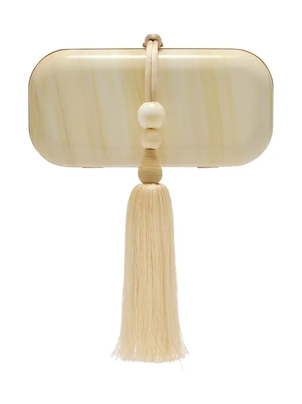 Cult Gaia Yasmin Tasseled Clutch Bag - Sand Degrade
