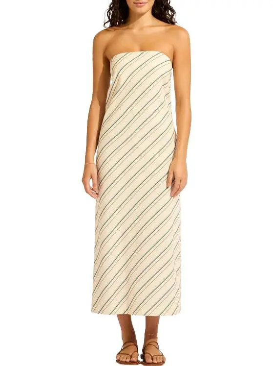 Seafolly Bias Cut Cover-up Midi Dress - Ecru
