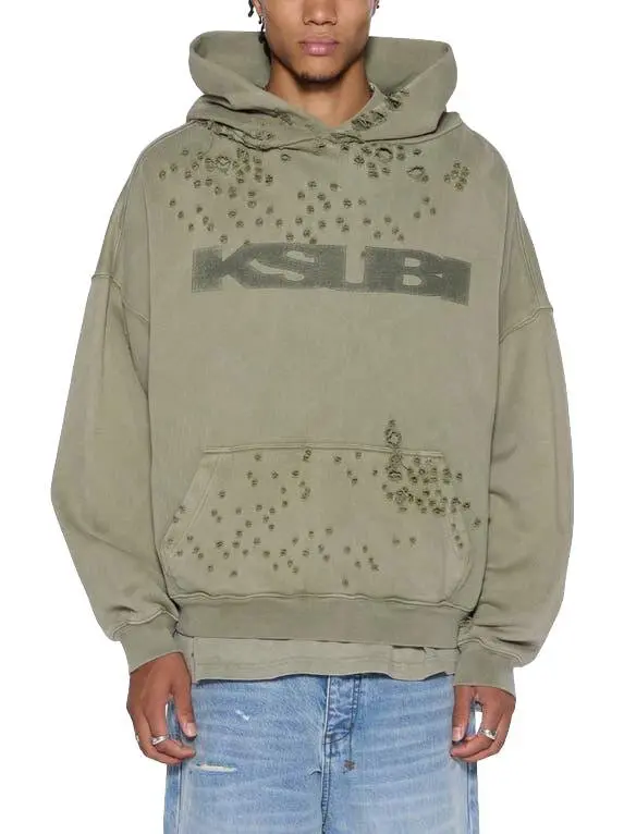Ksubi Blasted Ekcess Oversize Hoodie - Green
