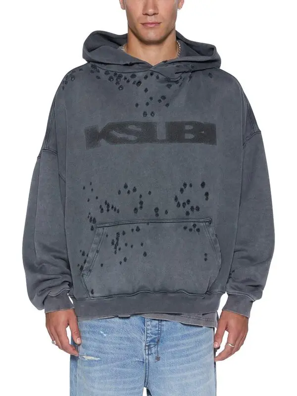 Ksubi Blasted Ekcess Oversize Hoodie - Black