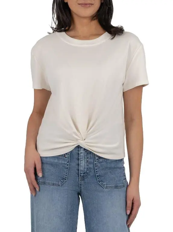 Kut From The Kloth Twist-front T-shirt - Ecru