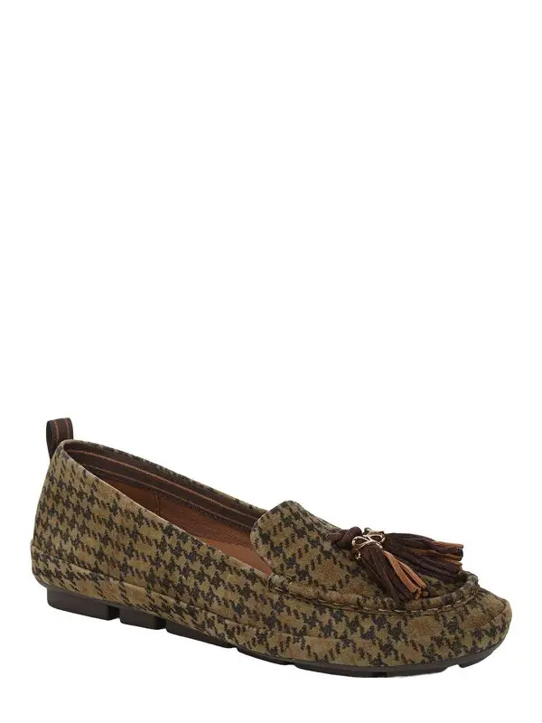 Naturalizer Betsy Tassel Moc Toe Loafer - Olive Multi