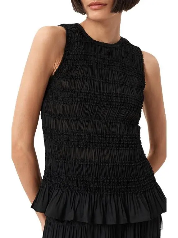 All Saints Marion Pleated Sleeveless Top - Black