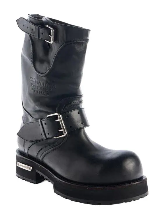 Balenciaga Venom Engineer Boot - Black/silver
